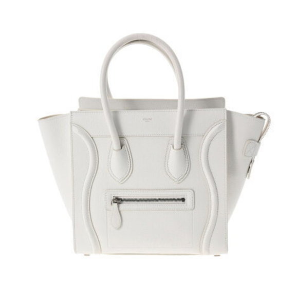 Celine | Bags | Celine Luggage Micro Shopper White Drummed Calf Handbag ...